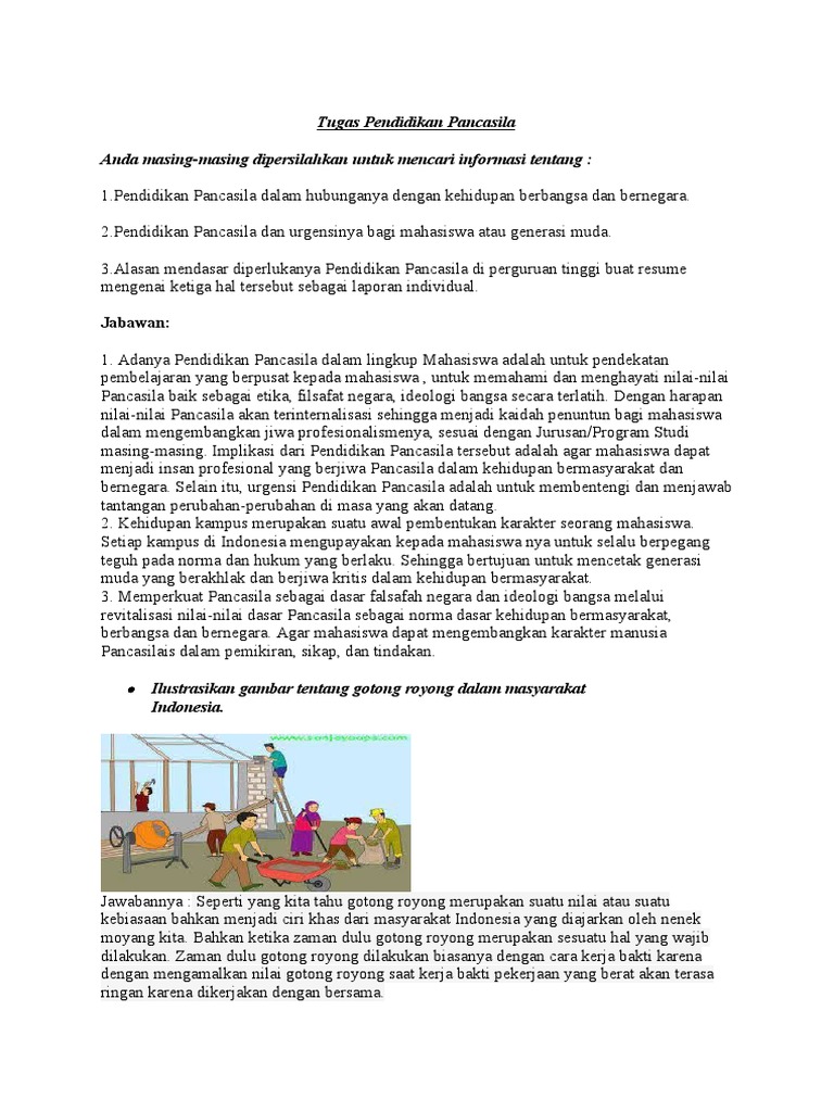 Tugas Pendidikan Pancasila | PDF