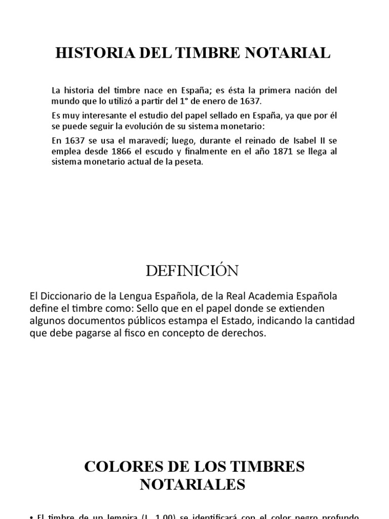 Historia y Colores del Timbre Notarial | PDF