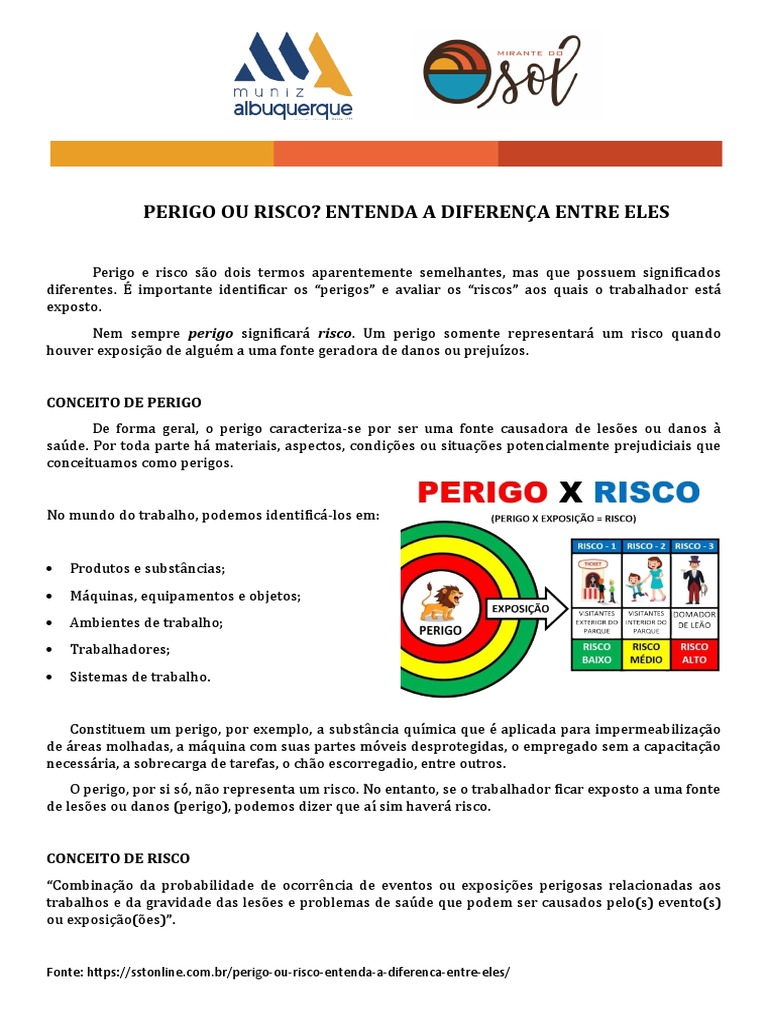 DSS - Perigo X Risco | PDF | Fator de risco | Probabilidade