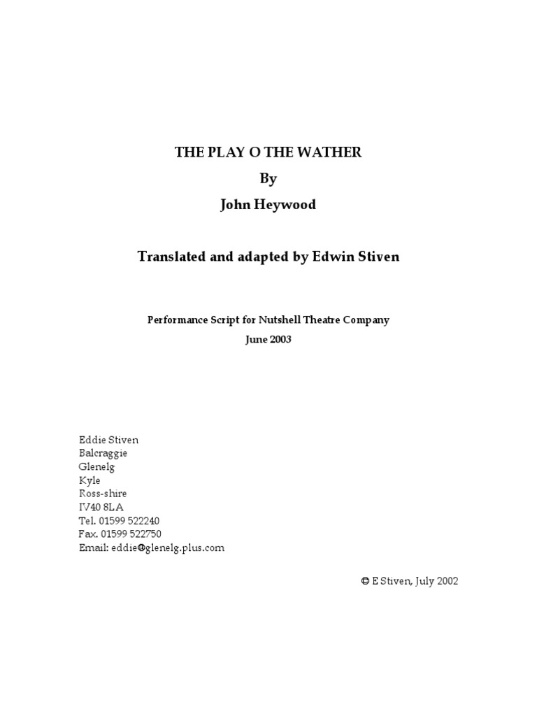 The Play of The Weather | PDF