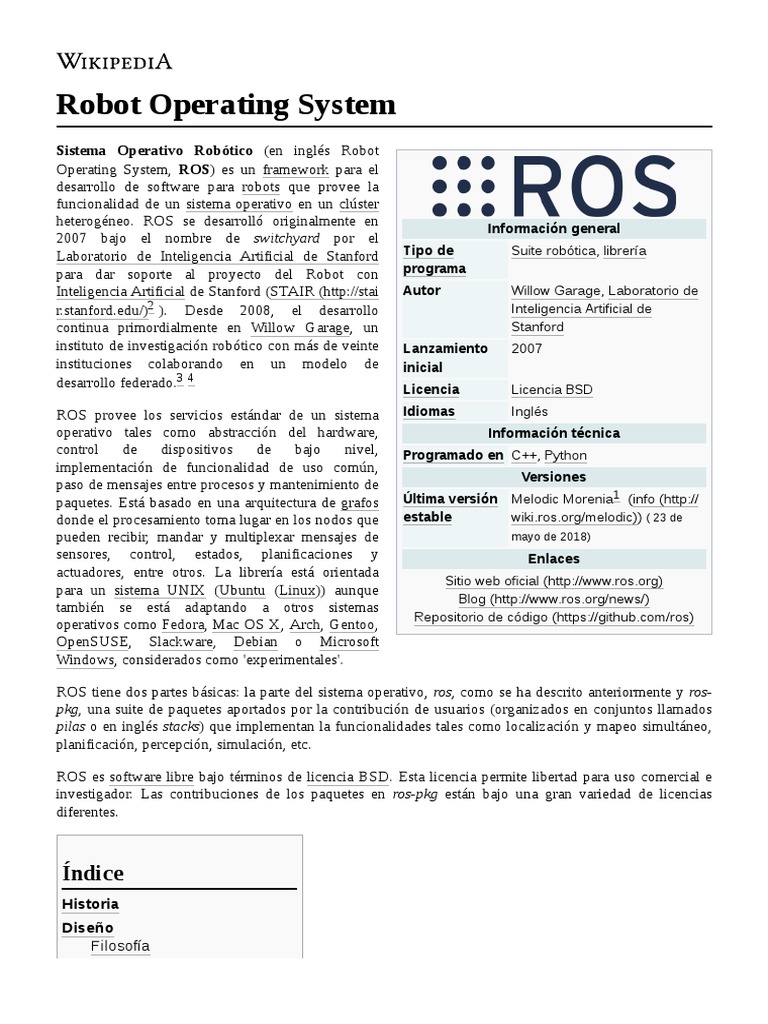 Robot Operating System | PDF | Ingeniería Informática | Ingeniería de ...