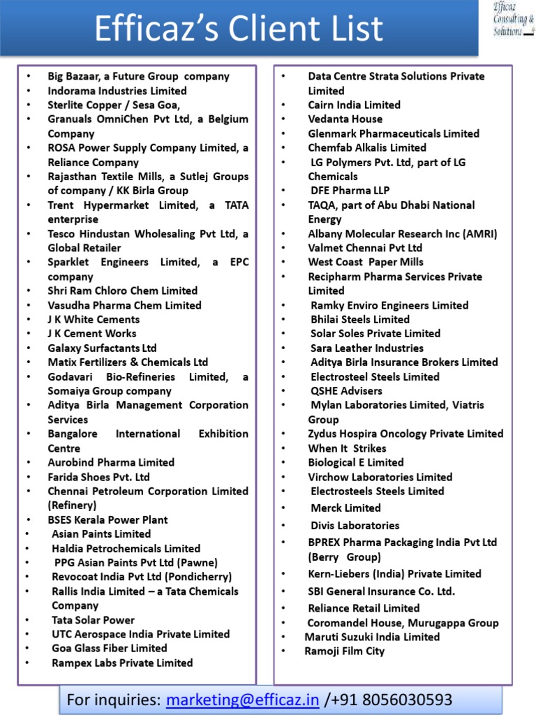 Client List | PDF | Economy Of India | Companies