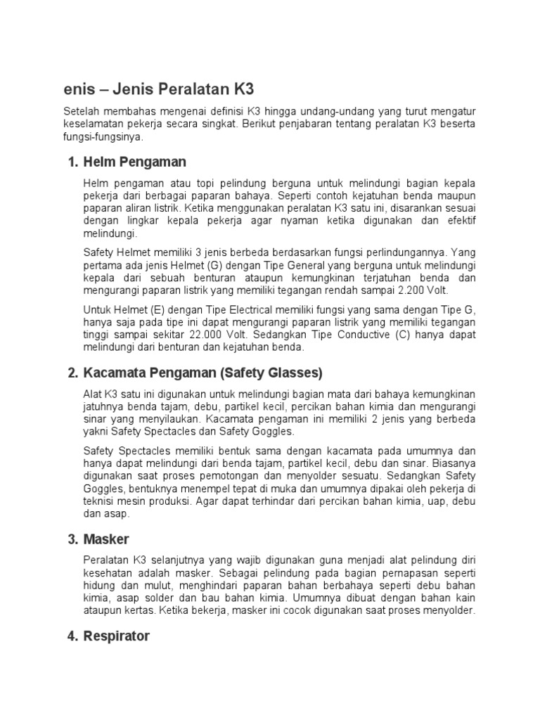 Contoh APD K3 Bag 2 | PDF