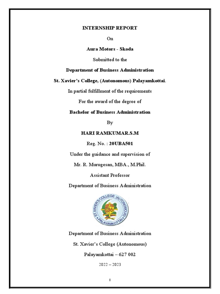 Internship Project Report | PDF | Automotive Industry | Transport
