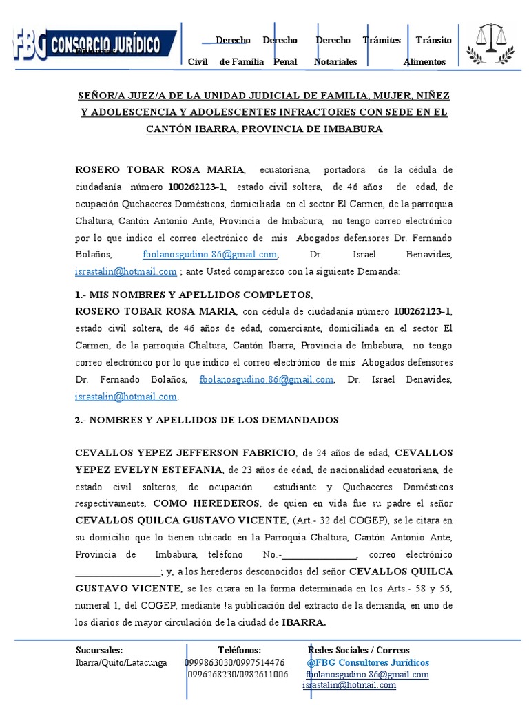 Modelo - Unión de Hecho Post Mortem | PDF | Propiedad de la comunidad ...