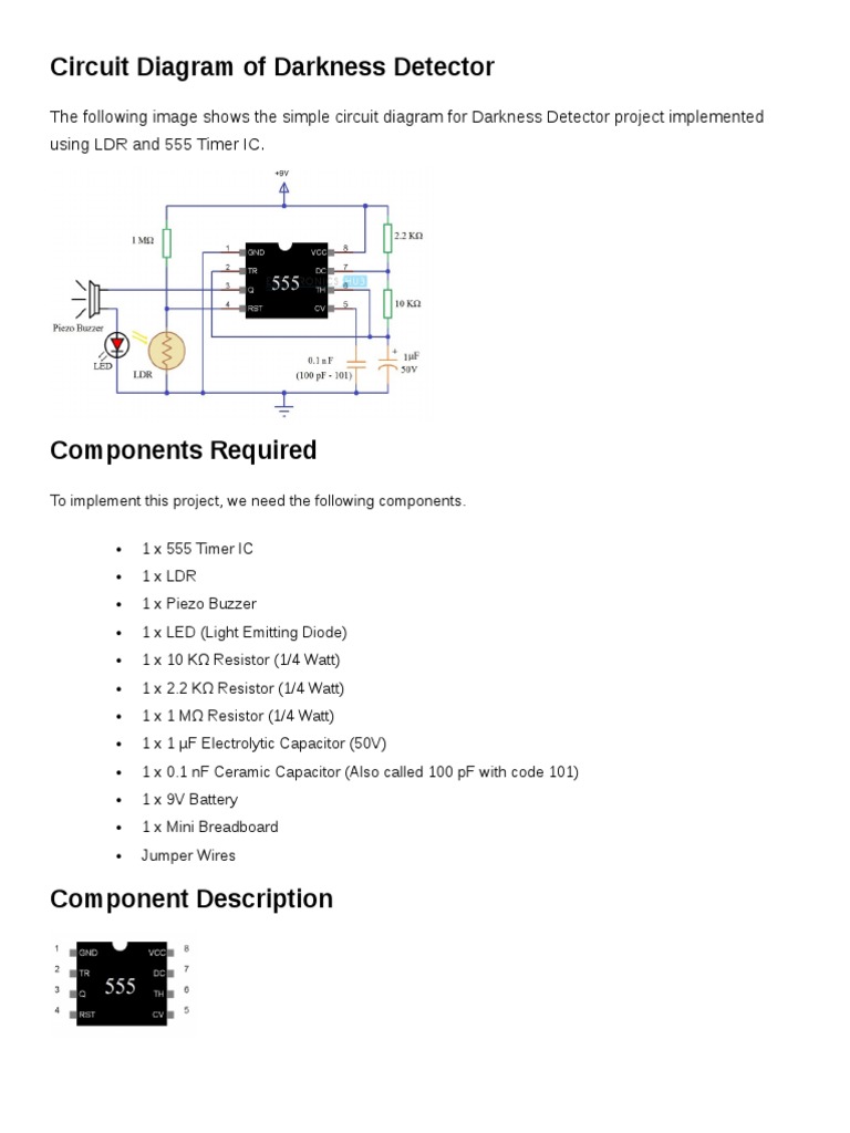 Darkness Sensor | PDF | Electric Power | Electrical Engineering