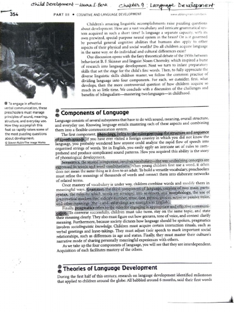 Language Development Berk Compressed | PDF
