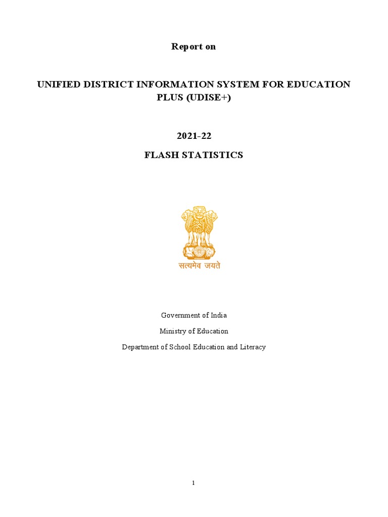 Udise+Report 2021 22 | PDF | Schools | Kindergarten