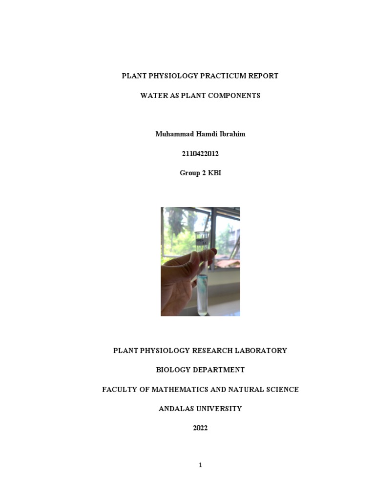 Muhammad Hamdi Ibrahim - 2110422012 - Water As Plants Components | PDF ...
