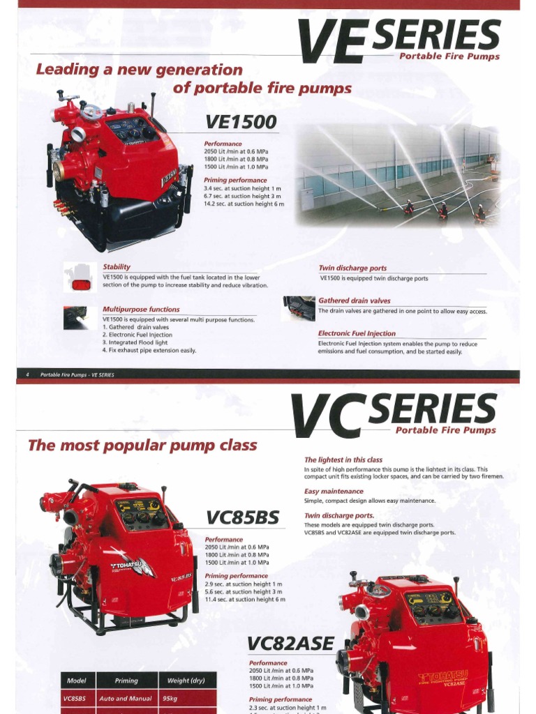 VC82ASE & VE1500 Fire Pump Tohatsu | PDF