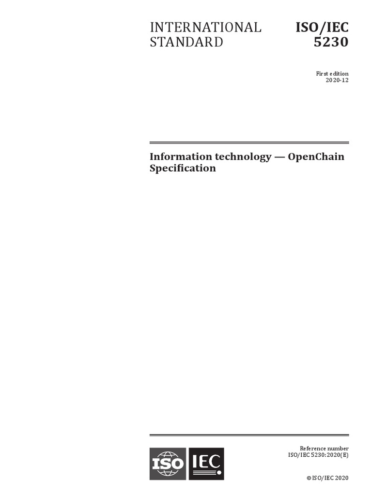 ISO-IEC 5230-2020 - Information Technology - OpenChain Specification | PDF | International ...