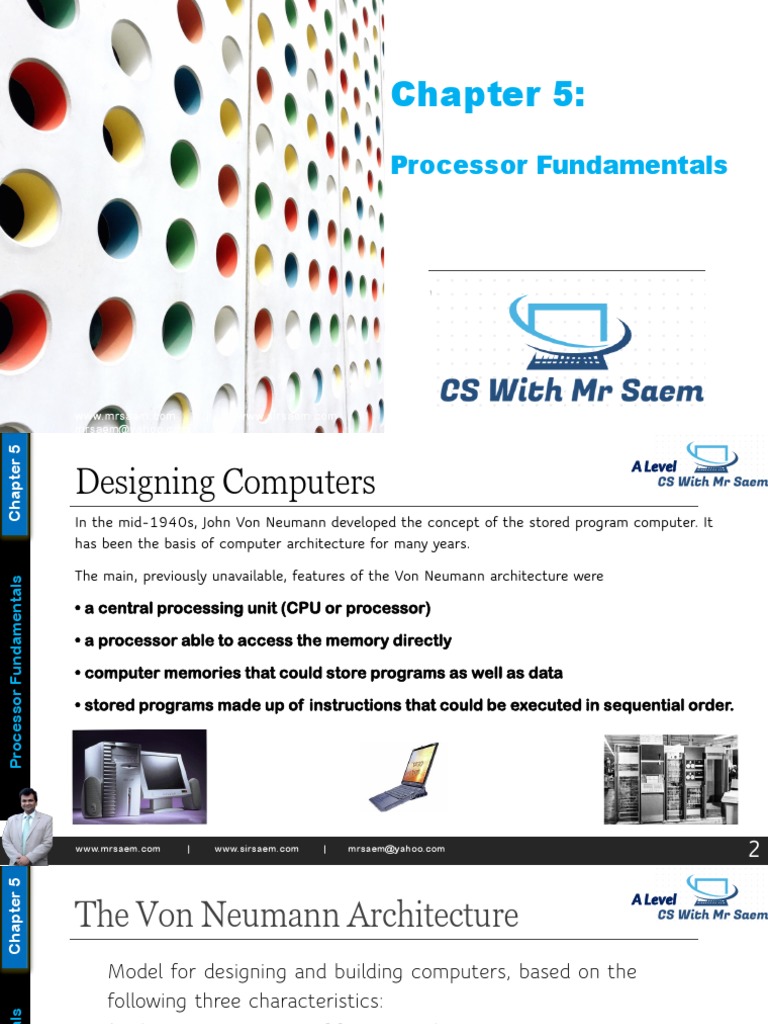 Chapter 5 Processor Fundamentals Pdf Central Processing Unit Computer Data Storage