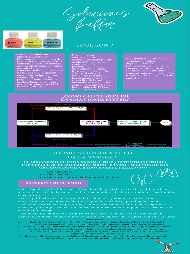 Infografía Soluciones Buffer | PDF | Solución tampón | Ph