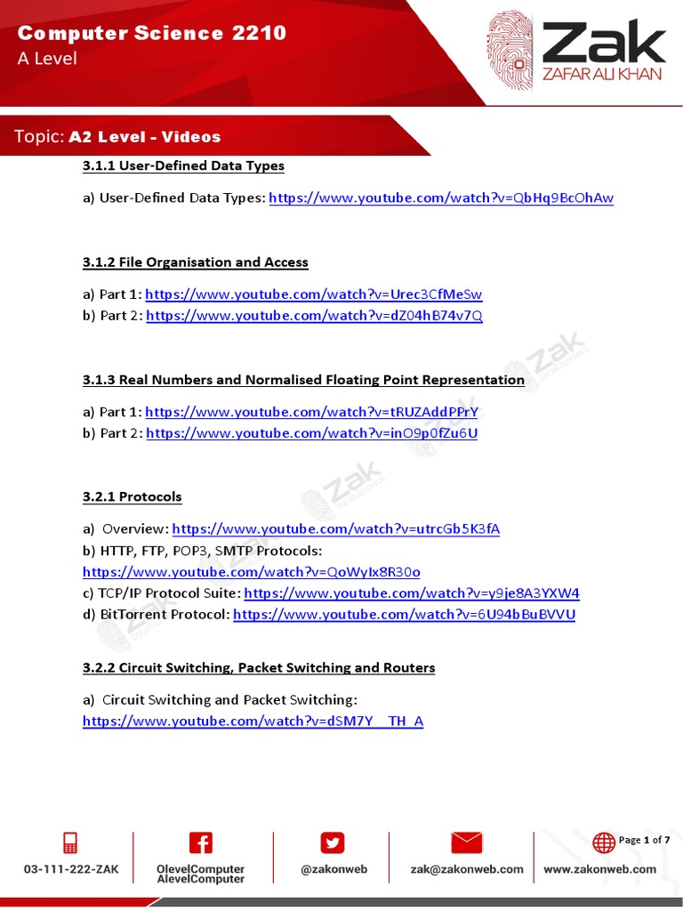 A2 Level CIE 9618 9608 Computer Science - Complete Syllabus Topics ...