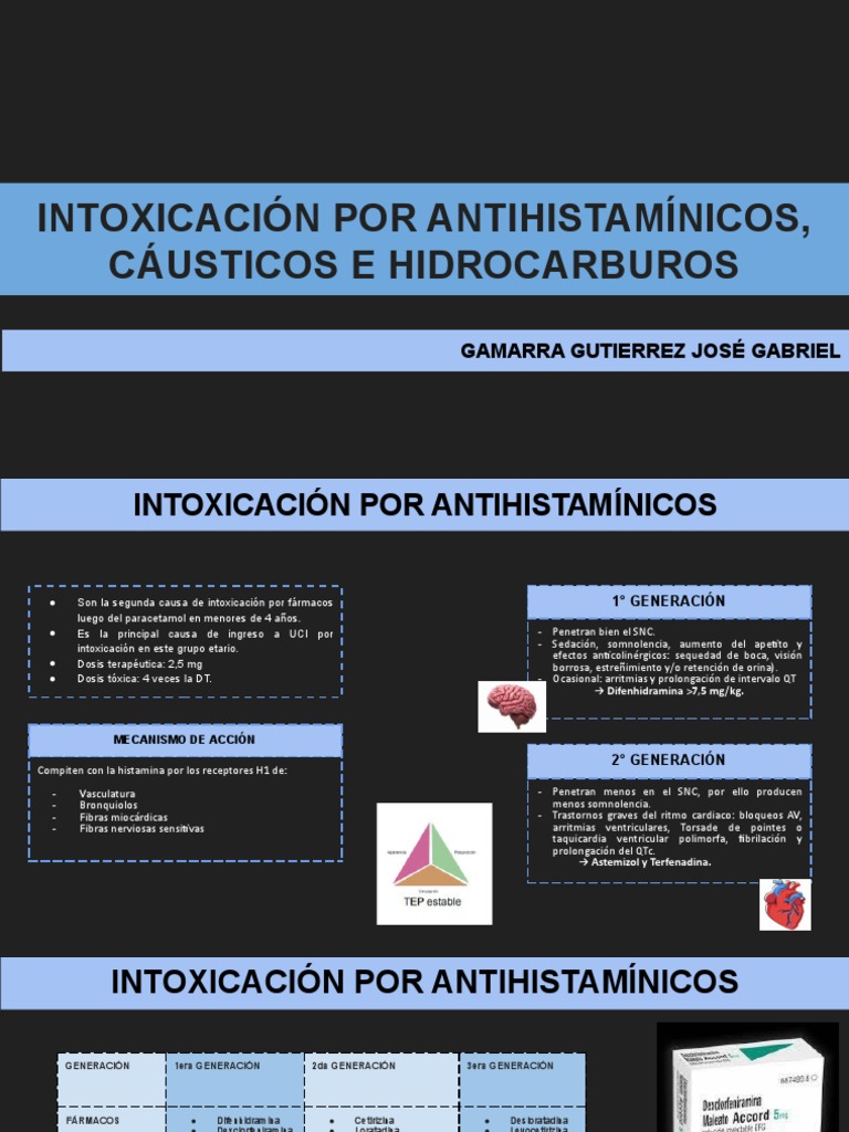 Intoxicación por antihistamínicos, cáusticos e hidrocarburos | PDF | Causas de la muerte ...