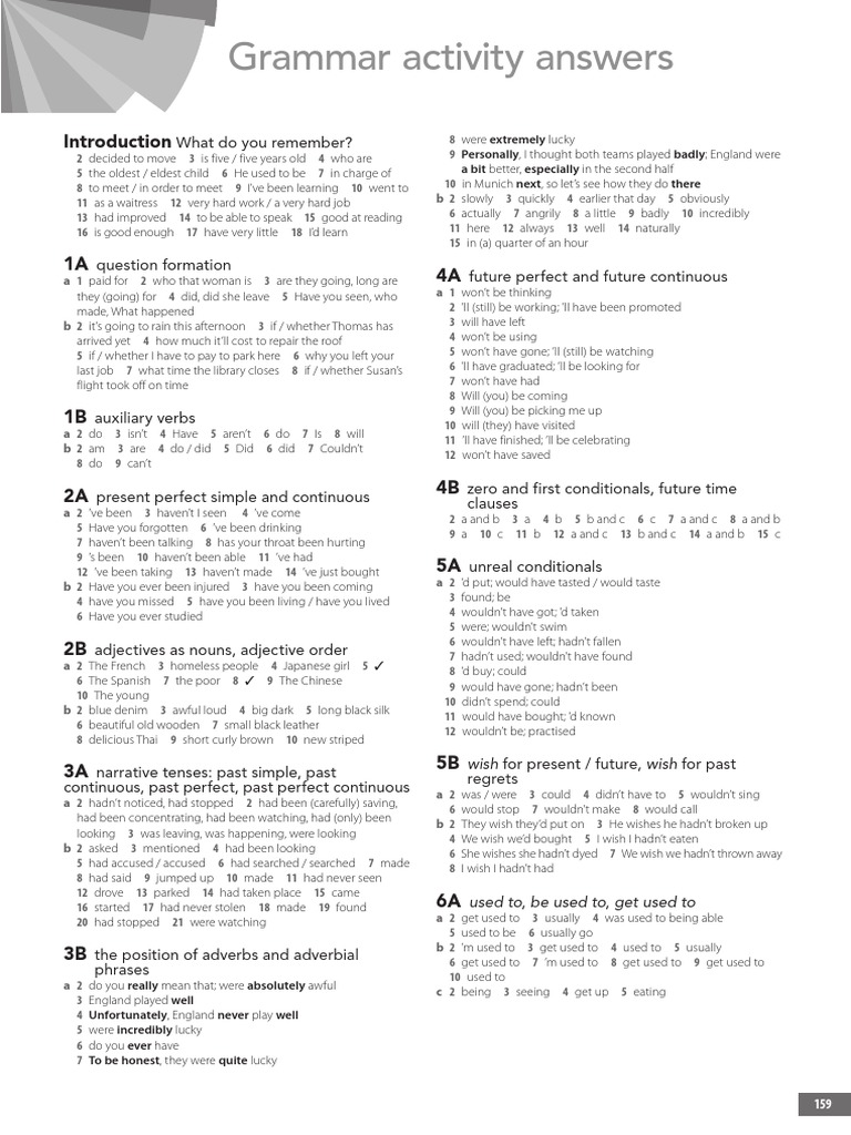 Grammar Bank Answers: Sentence Transformations | PDF | Sentence ...