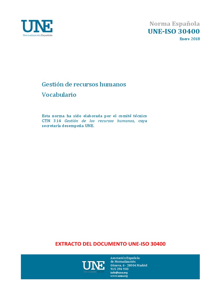 (Ex) Une-Iso 30400 2018 | PDF | Business
