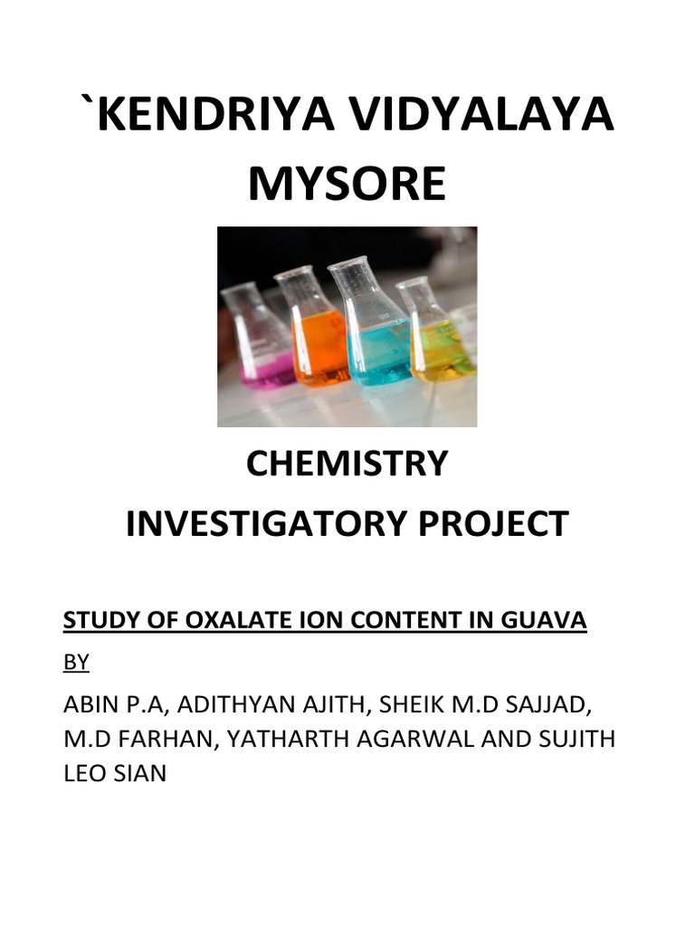 Chemistry Project | PDF | Titration | Chemistry