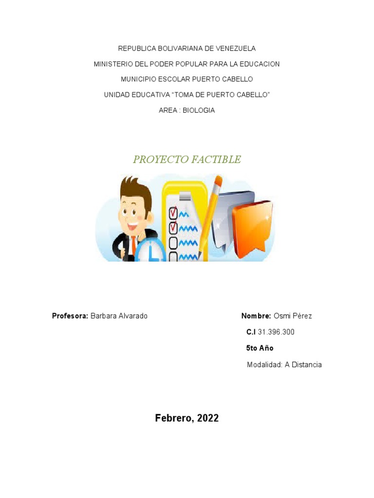 Proyecto Factible Biologia | PDF | Ciencias de la Salud