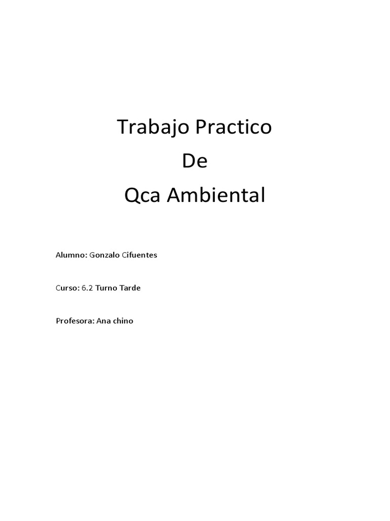 TP 1 de Qca Ambiental | PDF | Entorno natural | Ecosistema