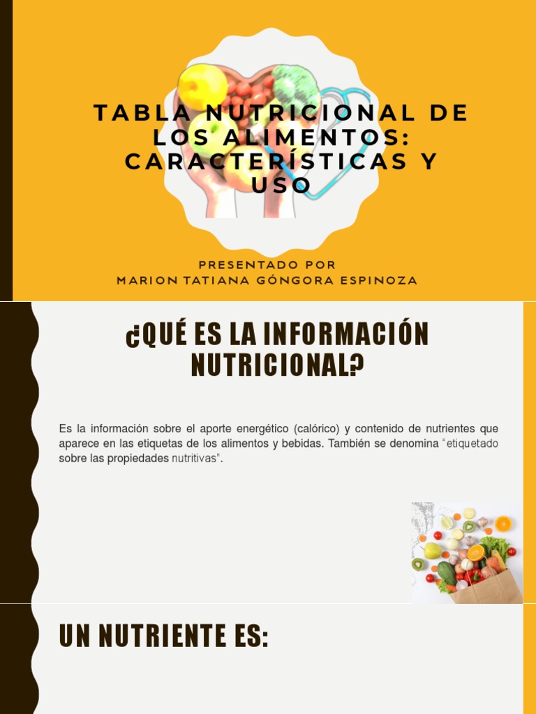 Tabla Nutricional de Los Alimentos | PDF | Etiqueta de información ...