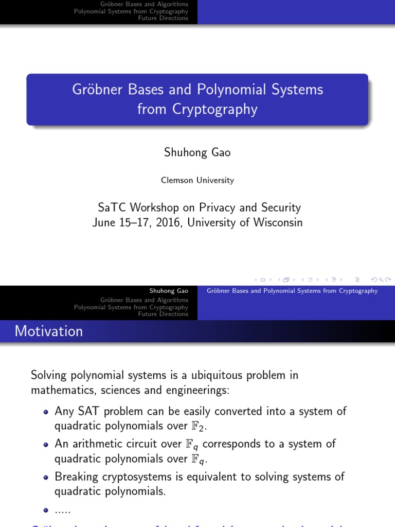 An Overview Of Gröbner Bases And Their Applications To Solving Polynomial Systems Arising In