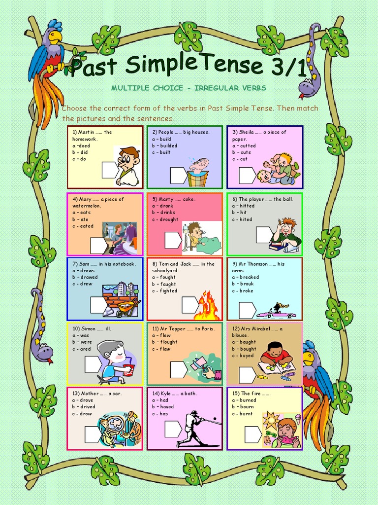 Multiple Choice Past Simple Tense 31 Irregular Ver - 4918 | PDF ...
