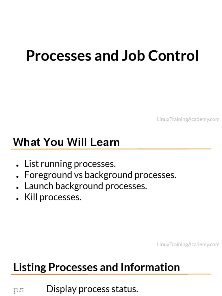 Processes and Job Control | PDF