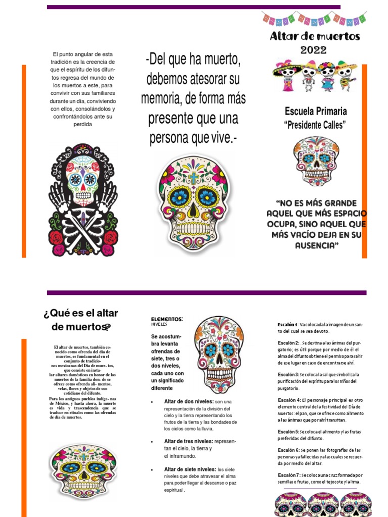 Triptico 2 Altar de Muerto | PDF | Antropología cultural | Folklore