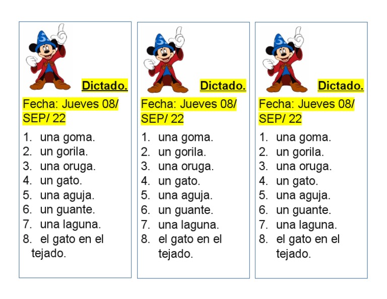 Dictado Leccion Gato | PDF