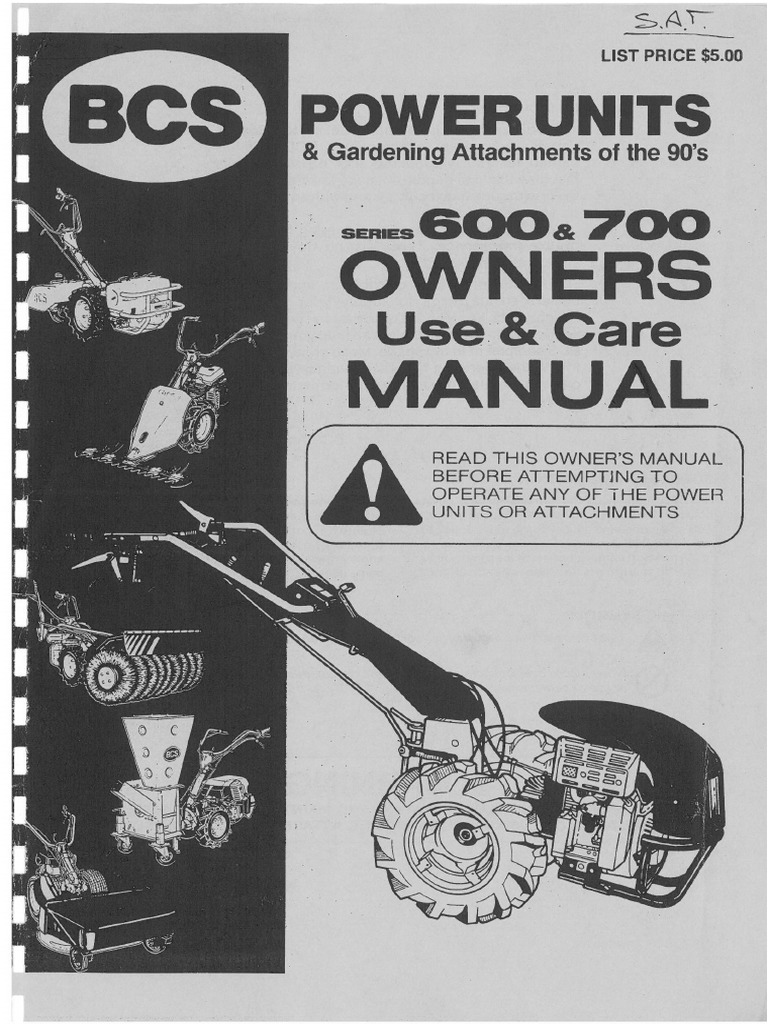 BCS OpMan - Tractor.600700-Owners-Manual | PDF
