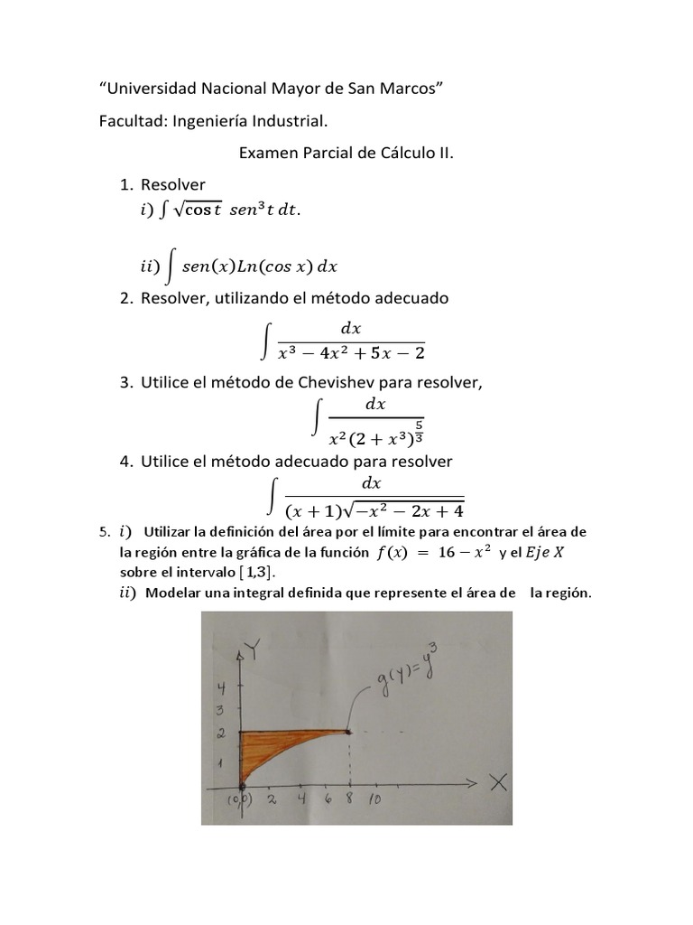Examen Parcial de Cálculo II - Seccion 2 | PDF