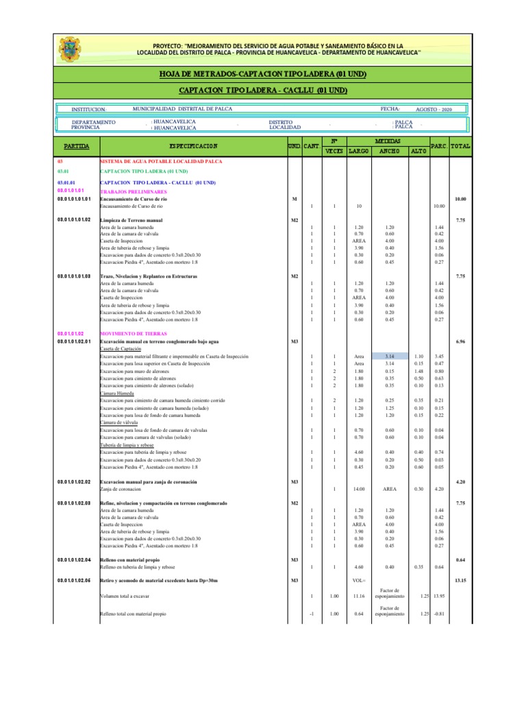 Captacion-H | PDF | edificio | Materiales