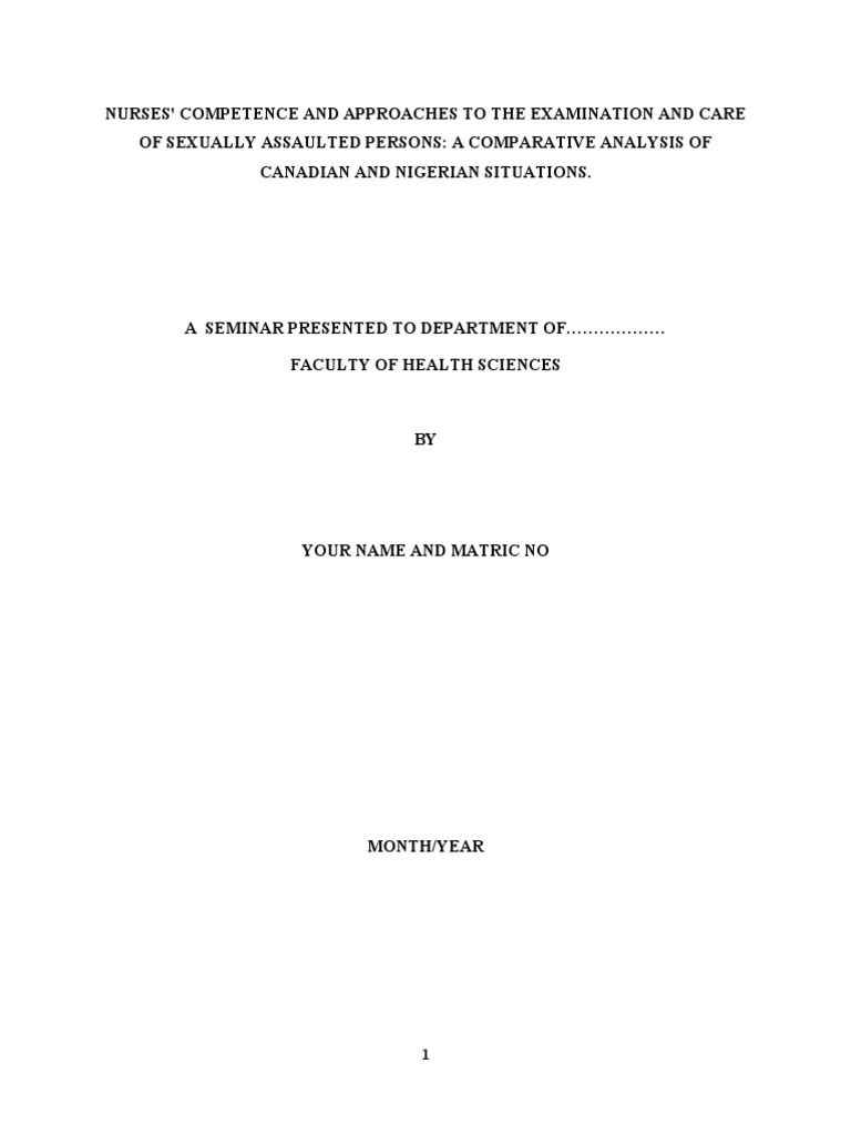 Seminar Paper - Assault | PDF | Rape | Educational Assessment