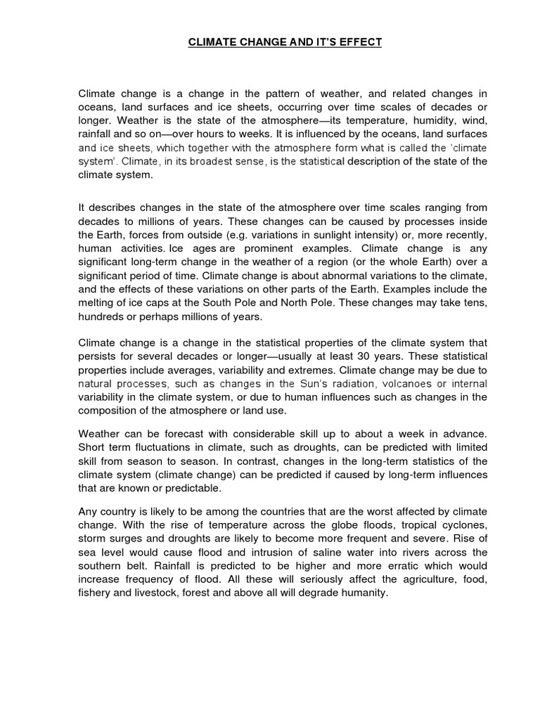 Climate Change | PDF | Greenhouse Effect | Climate Change