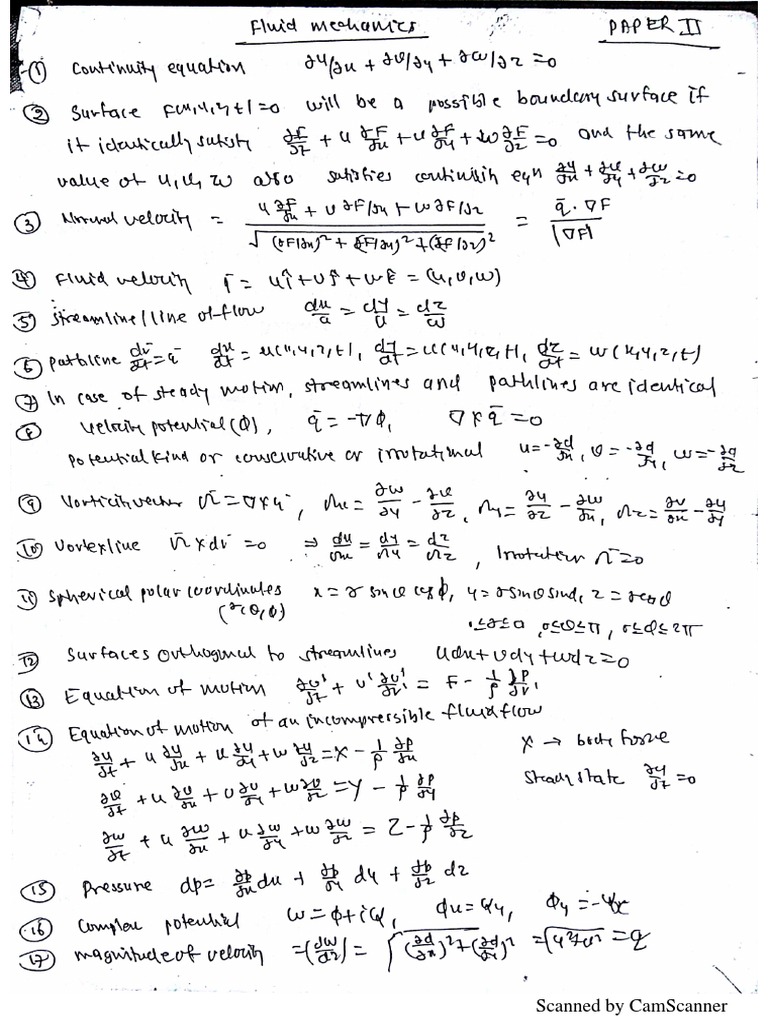 Formula Sheet Maths Paper II | PDF