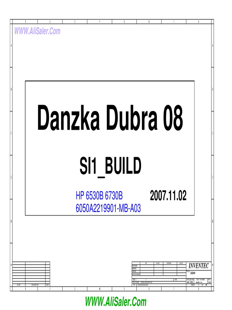 HP Compaq 6530B 6730B Inventec 6050A2219901-MB-A03 Rev AX1 Schematics ...
