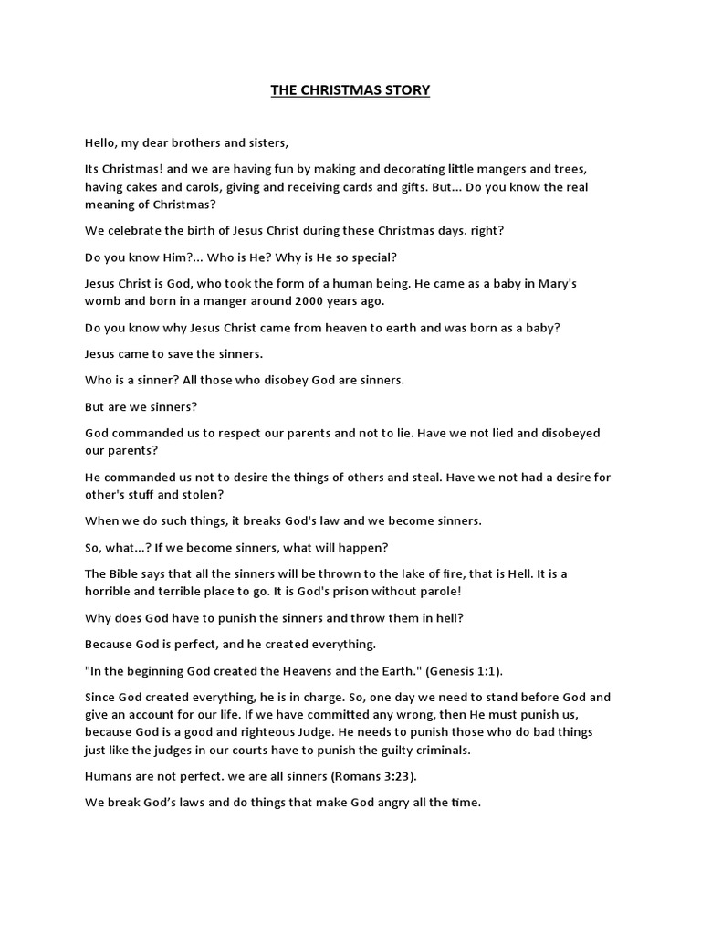 The Christmas Story | PDF | God In Christianity | Sin