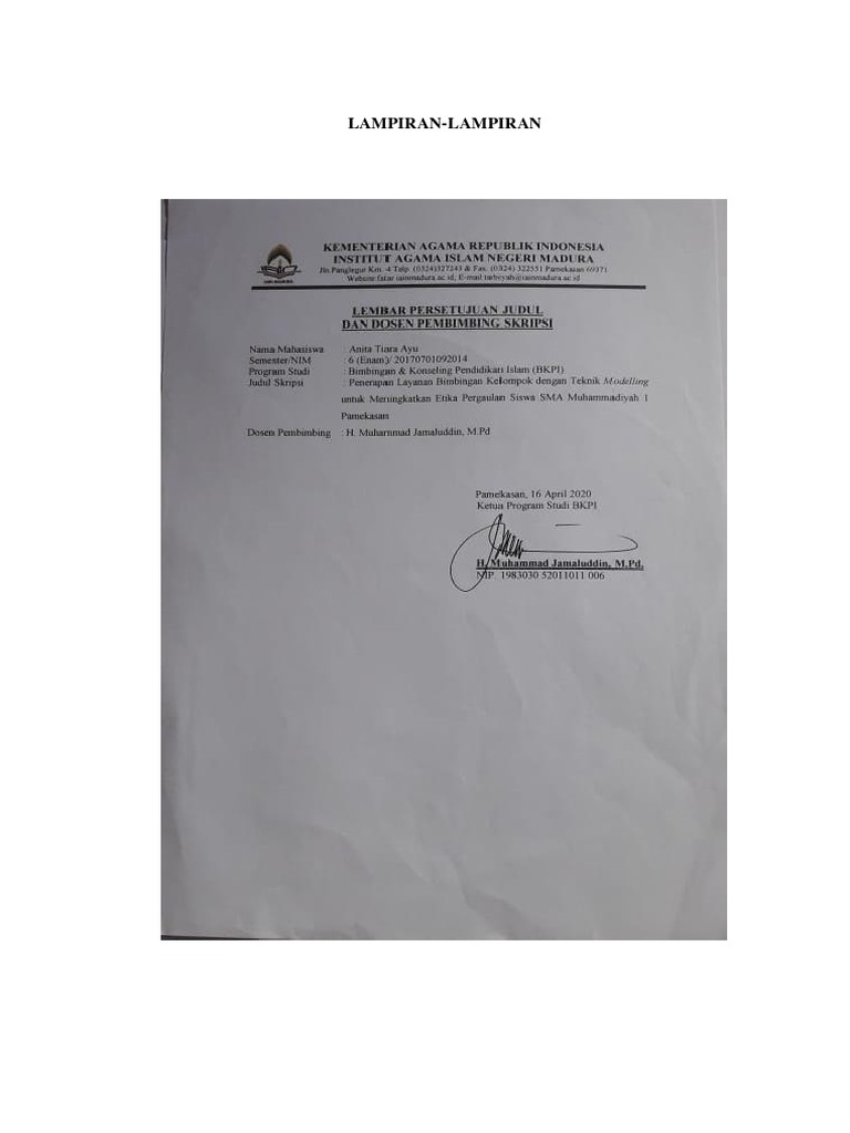 Lampiran Lampiran | PDF | Karier & Perkembangan