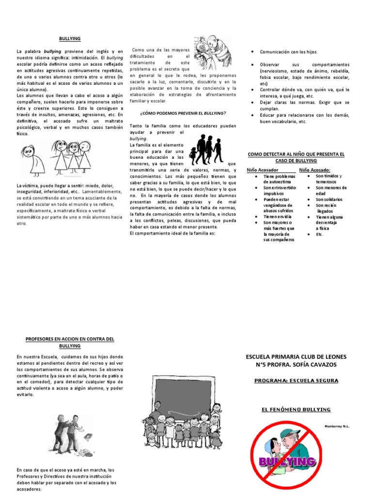 BULLYING Triptico | PDF | Sicología BULLYING Triptico | PDF | Sicología