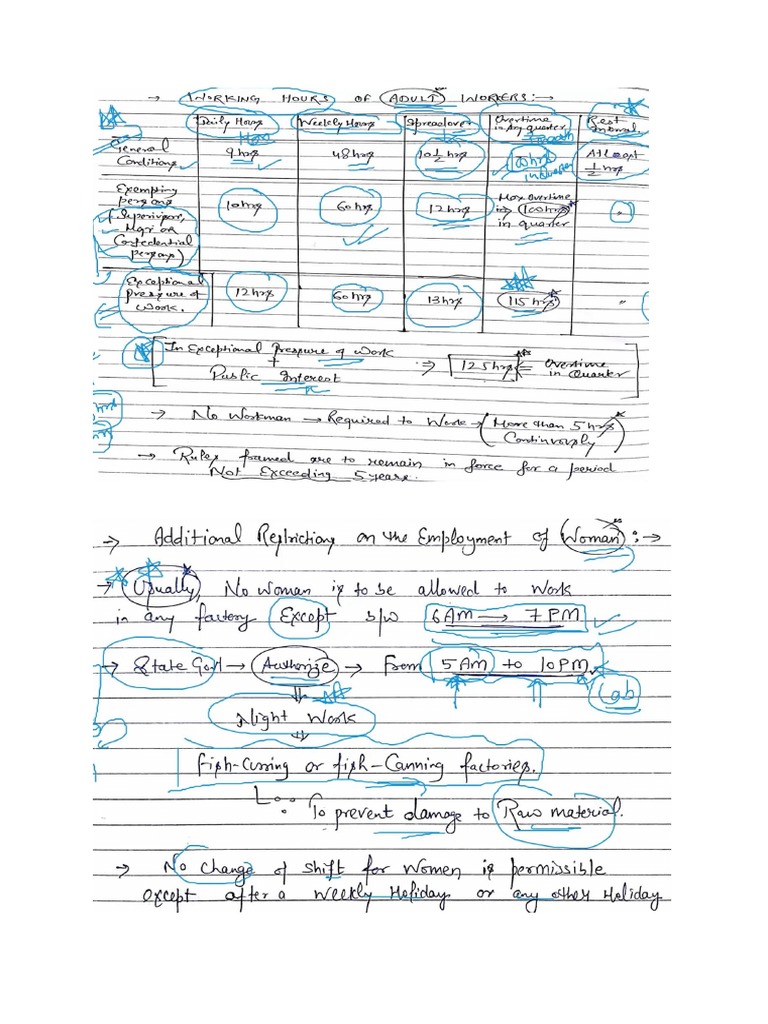 Factories Act 1948 Notes | PDF