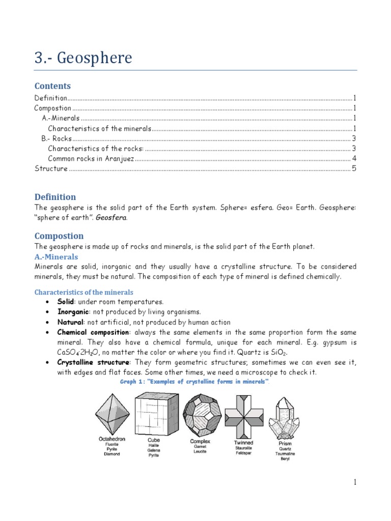 Geosphere | PDF | Rock (Geology) | Minerals