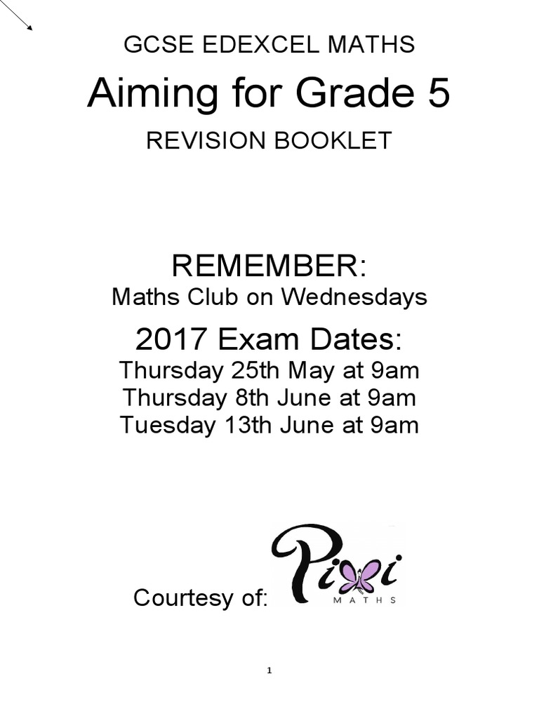 Revision Guide Aiming For 5 | PDF | Triangle | Area