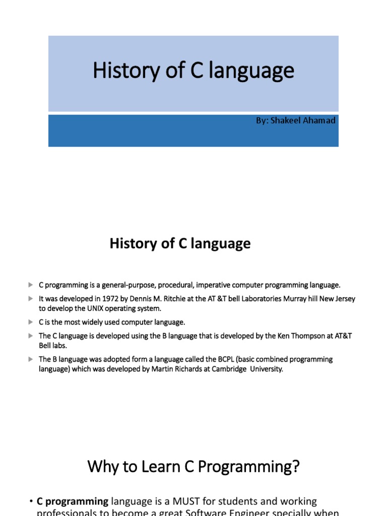 History of C | Download Free PDF | C (Programming Language) | Unix