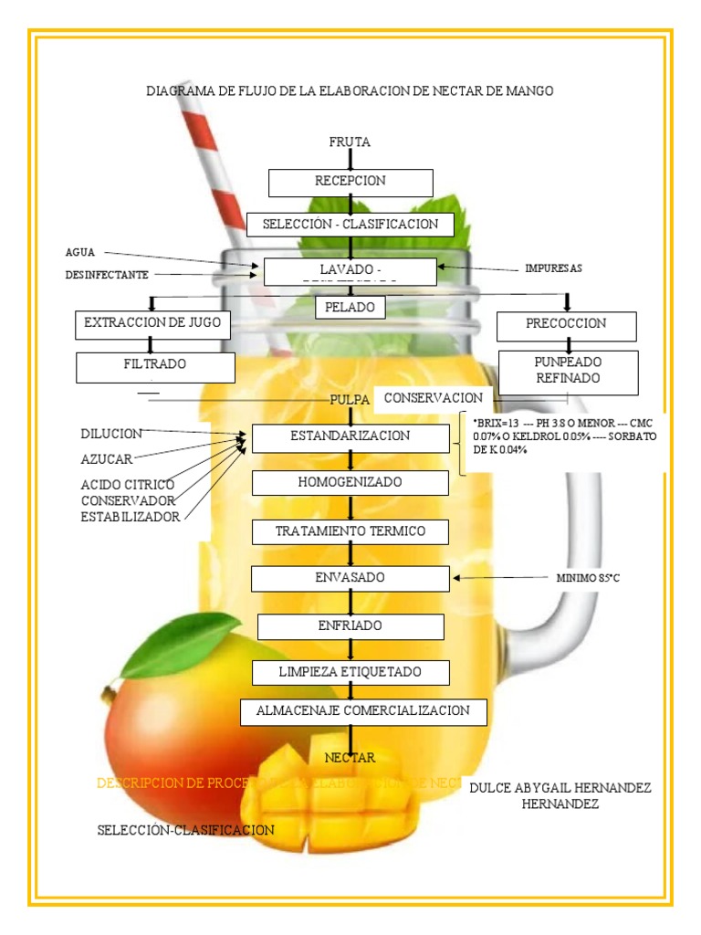Diagrama de Flujo de La Elaboracion de Nectar de Mango 2 | PDF | Agua ...
