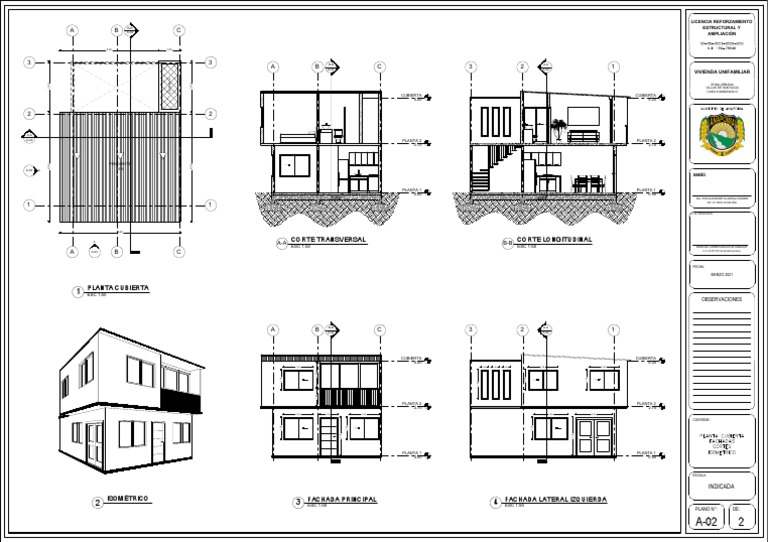 Corte Longitudinal Corte Transversal: B-B A-A | PDF