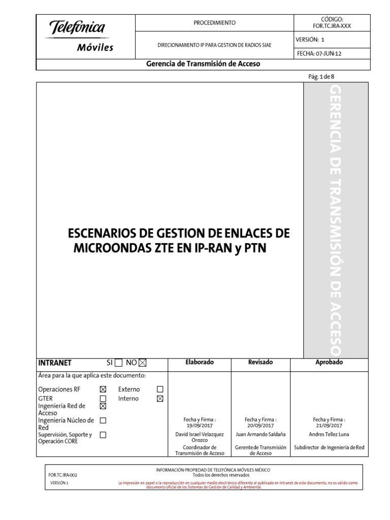 Escenarios de Gestion ZTE PTN IPRAN | PDF | Red de computadoras | Datos de computadora