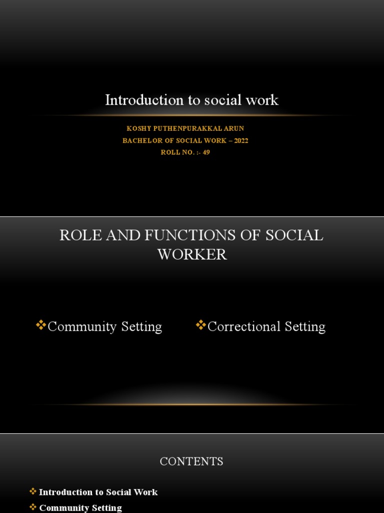 Introduction To Social Work | PDF | Social Work | Community