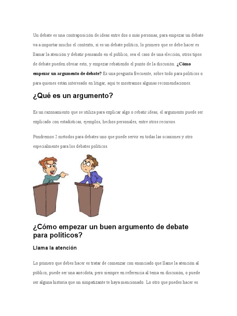 Como Expresar Un Nuen Argumento de Debate | PDF | Argumento | Las emociones