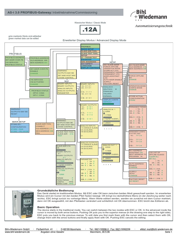 Bihl Wiedemann Profibus Ib Betriebsanleitung de | PDF | Computing